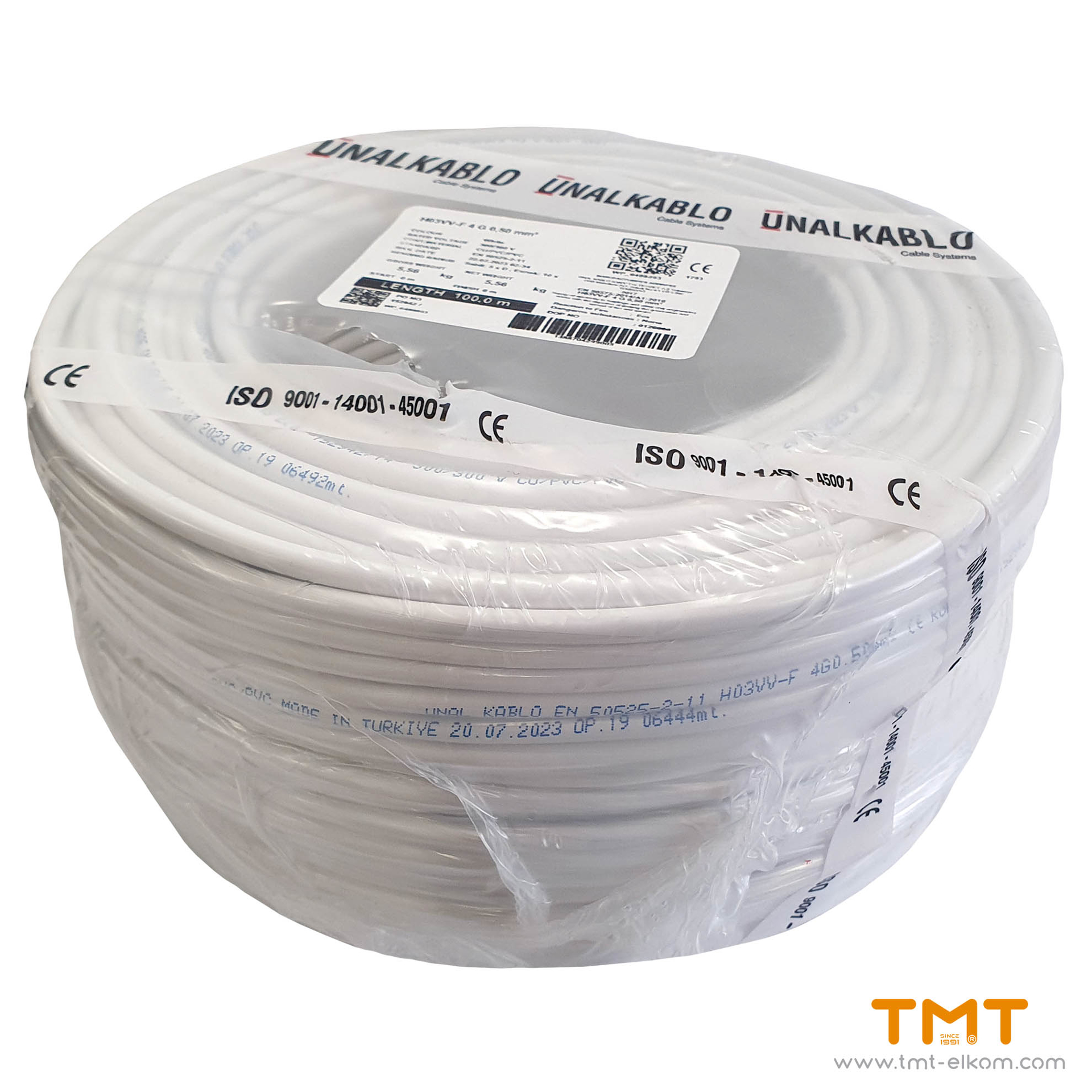 ТМТ ЕЛКОМ | КАБЕЛ H03VV-F/ШВПЛ-Б 4Х0.75 БЯЛ 300/300V