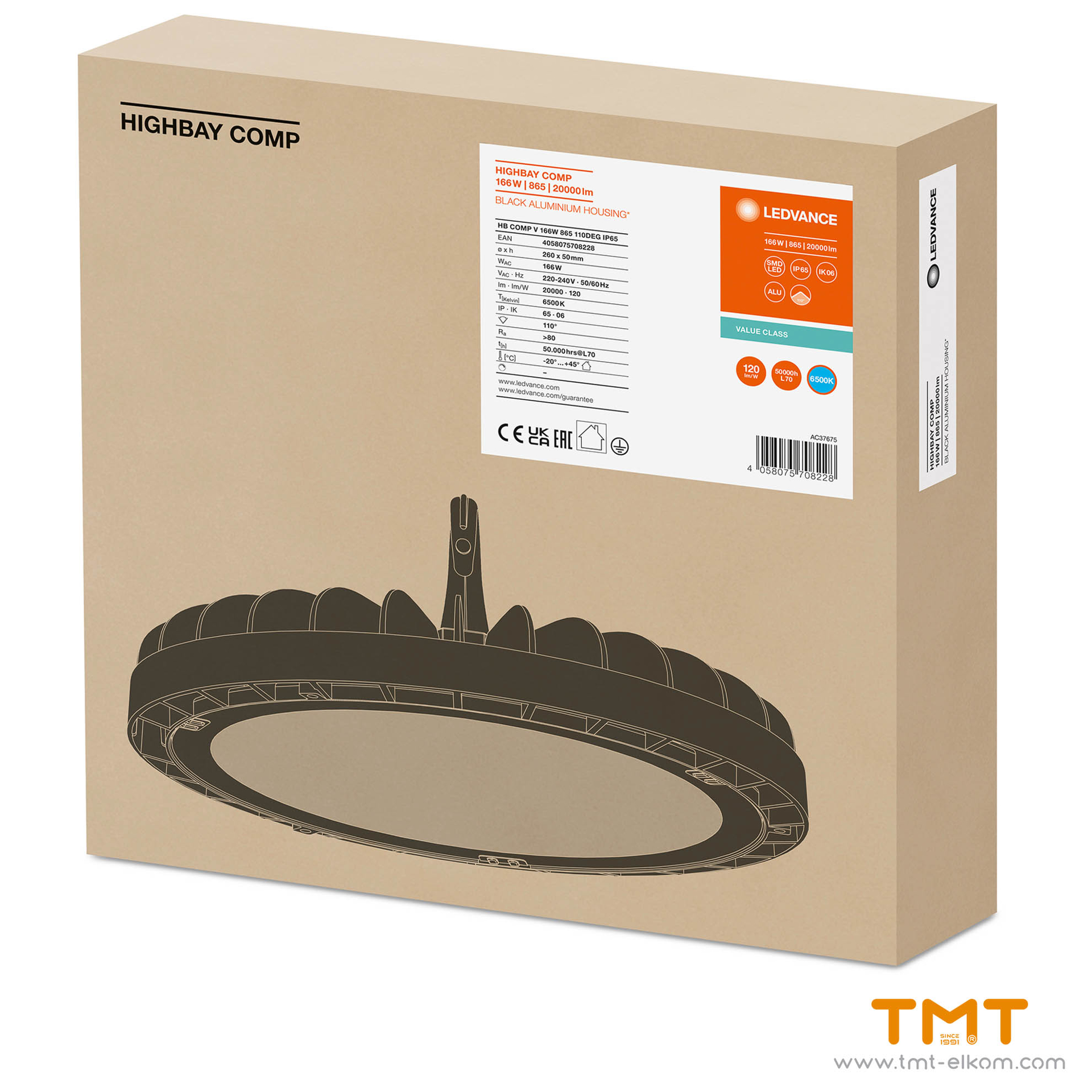 ТМТ ЕЛКОМ | ПРОМ.ОСВ.LED HIGH BAY COMP 166W,6500K,20000lm,